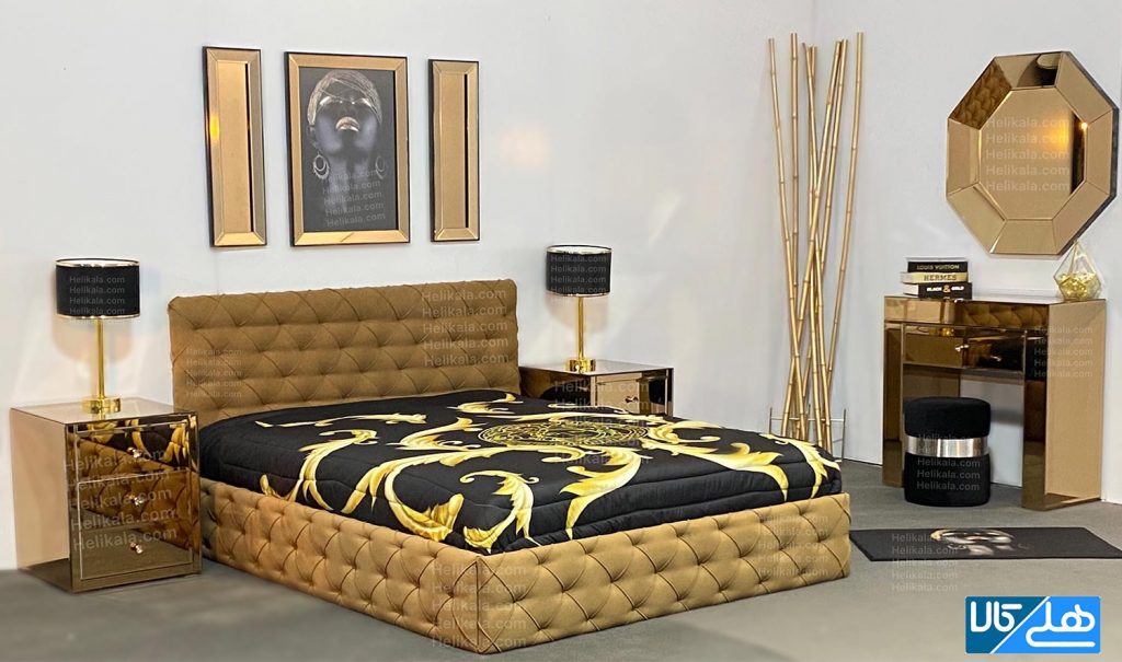 تخت خواب دو نفره مدل تمام چستر ( لمسه ) قهوه ایی - هلی کالا | تخت خواب ...